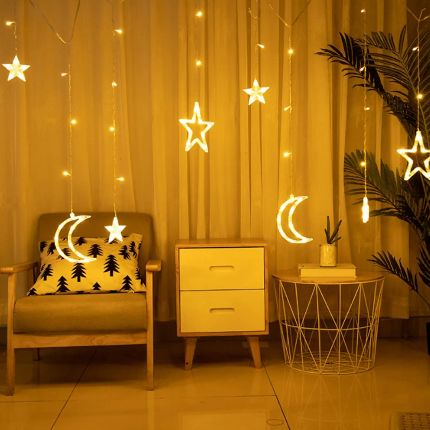 Diy Led String Hanging Star Decorative Lighting Novelty Christmas ...