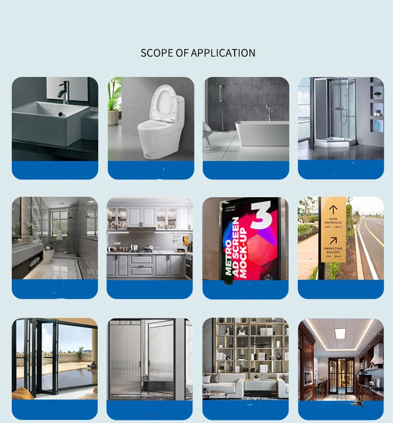 Building Adhesive Glue Sealant Acetic Gp Silicone Sealant For Glass ...