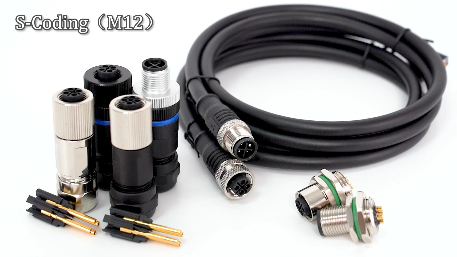 M12 Cable Wire Connector M12 Overmolded Cables M8 M12 Metal Cable Pur ...