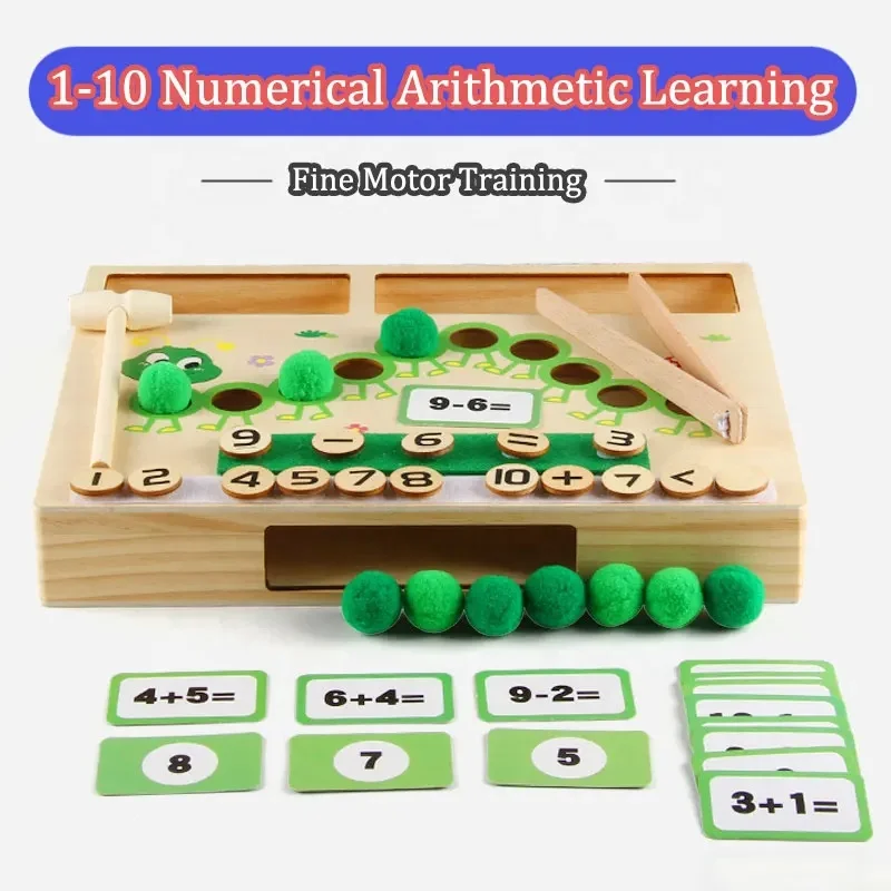 Wooden Montessori Caterpillar Mathematics Game Enlightenment Teaching ...