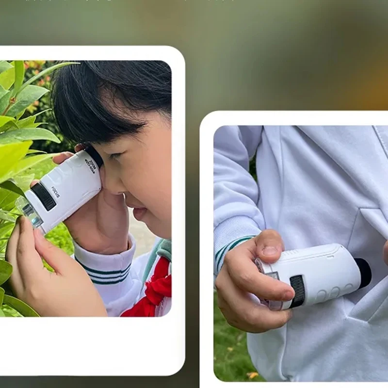Illuminated Mini Portable Microscope Toy With 60-120X Zoom Capability ...
