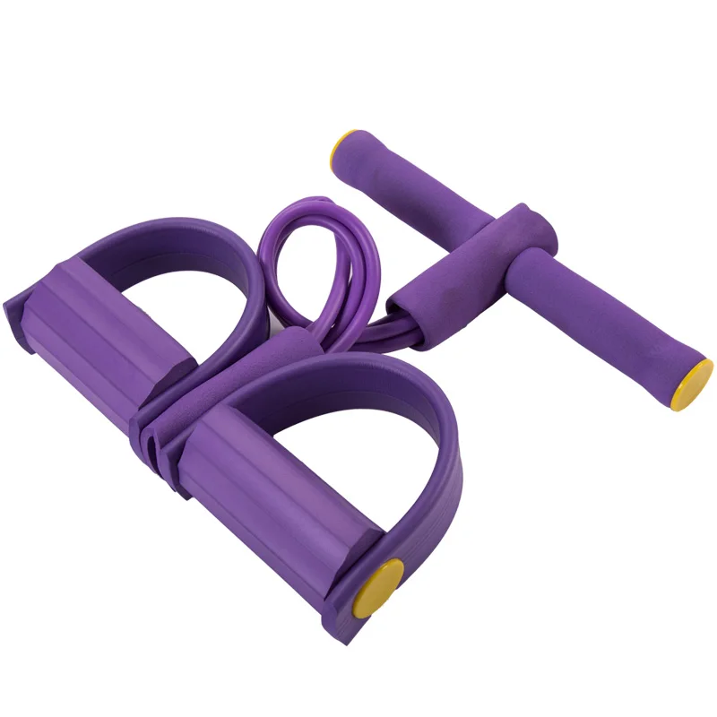 Multifunctional 4 Tubes Latex Foot Pedal Resistance Bands