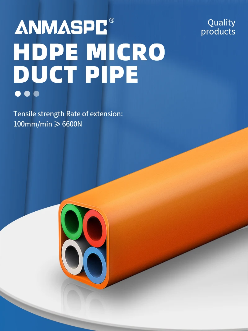 Square 4 Way Hdpe Microduct Tube Bundle For Air Blowing Fiber Optical ...