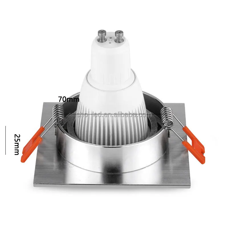 Square Black Silver Recessed Downlight Gu10 Mr16 Bulb Holder Fittings ...