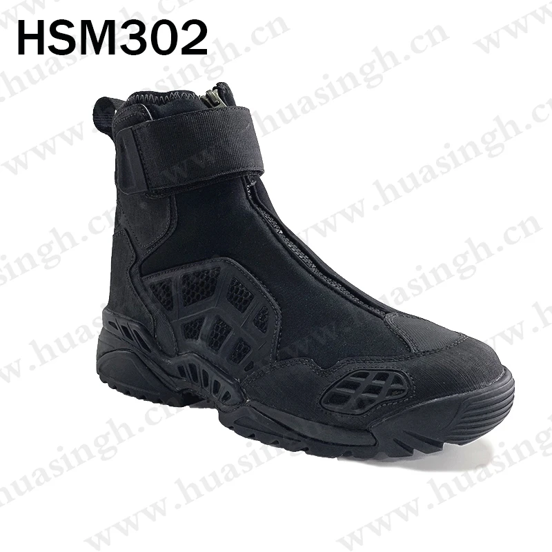 ZH,front zipper design summer tactical boots with magic tape shockproof ...