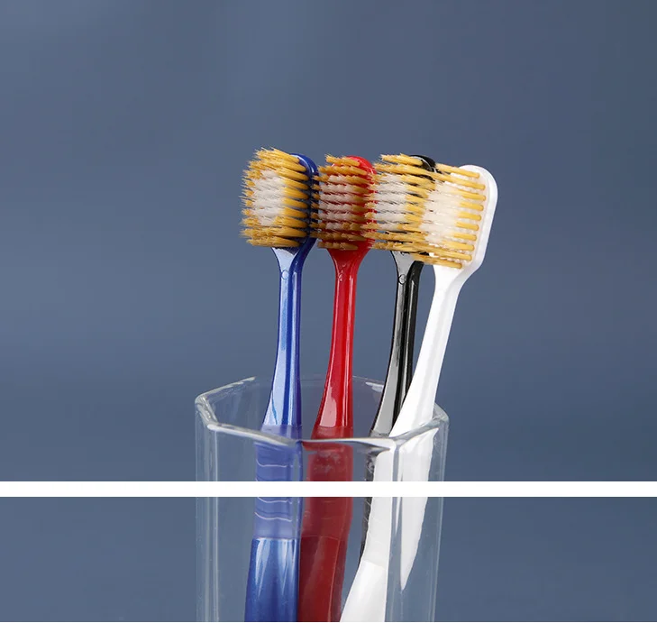 Adult Soft Toothbrush With High And Low Hair Wide Head 54 Holes Single ...