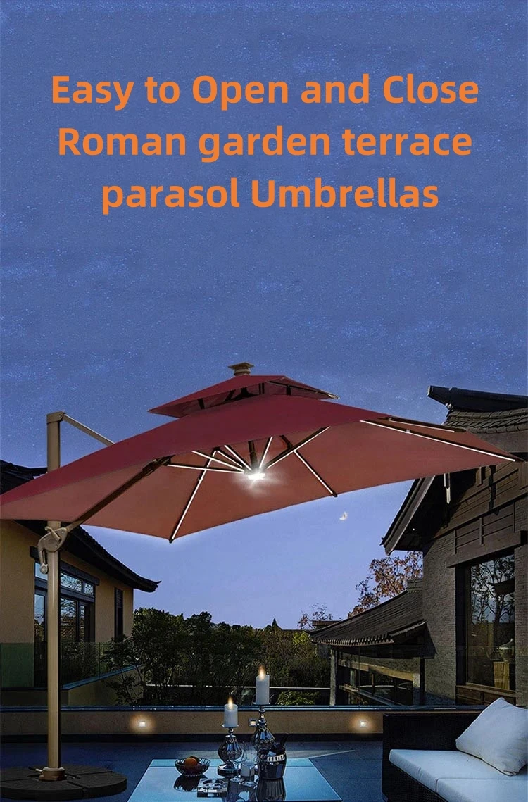 Outdoor Garden Large Arm Curved Patio Umbrella Beachfront Beach Parasol ...