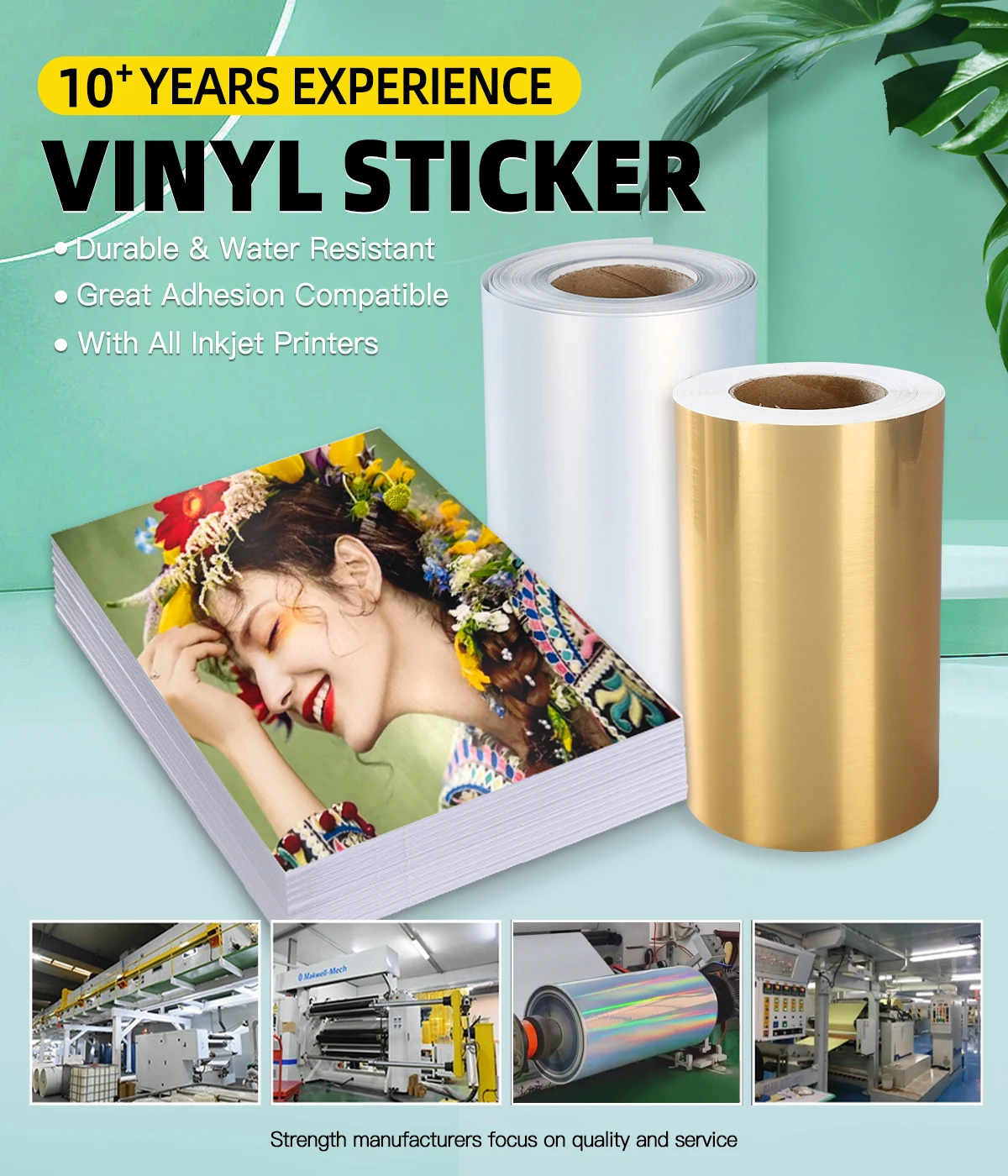 Flexography Pvc Printable Hologram Rainbow Self-adhesive Vinyl Inkjet ...
