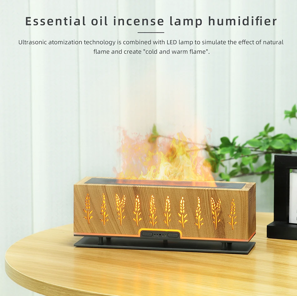 New Product Rectangular Flame Aromatherapy Diffuser Humidifier Purifier ...