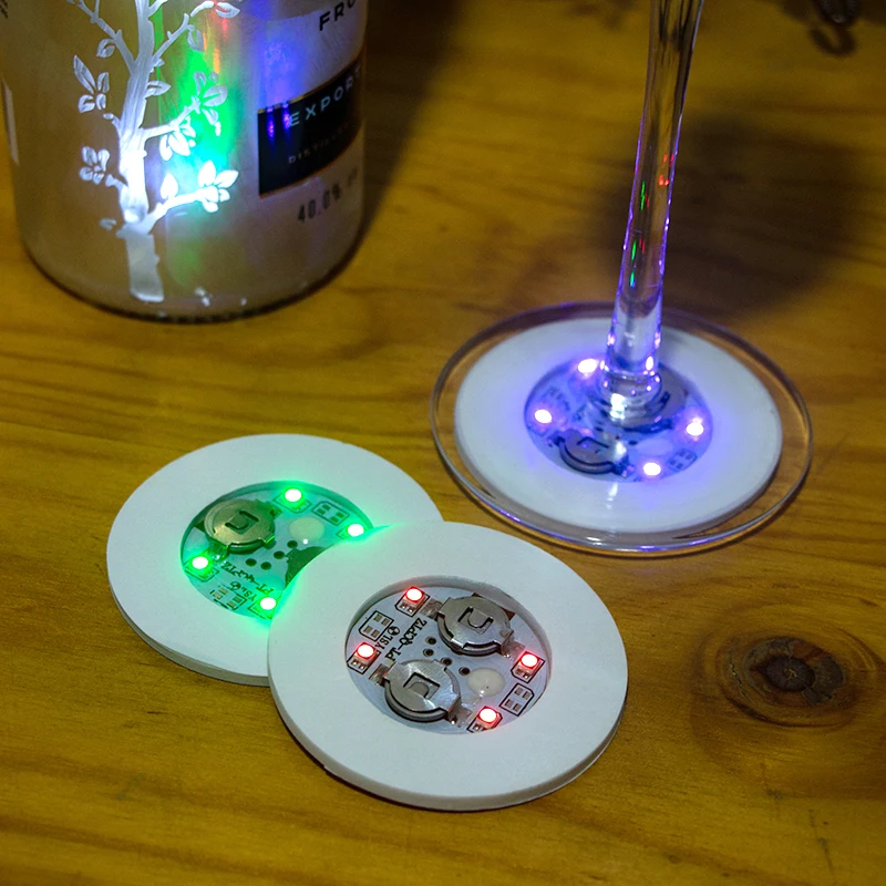 Waterproof LED Light Coaster High Quality Sticker Custom Logo LED ...