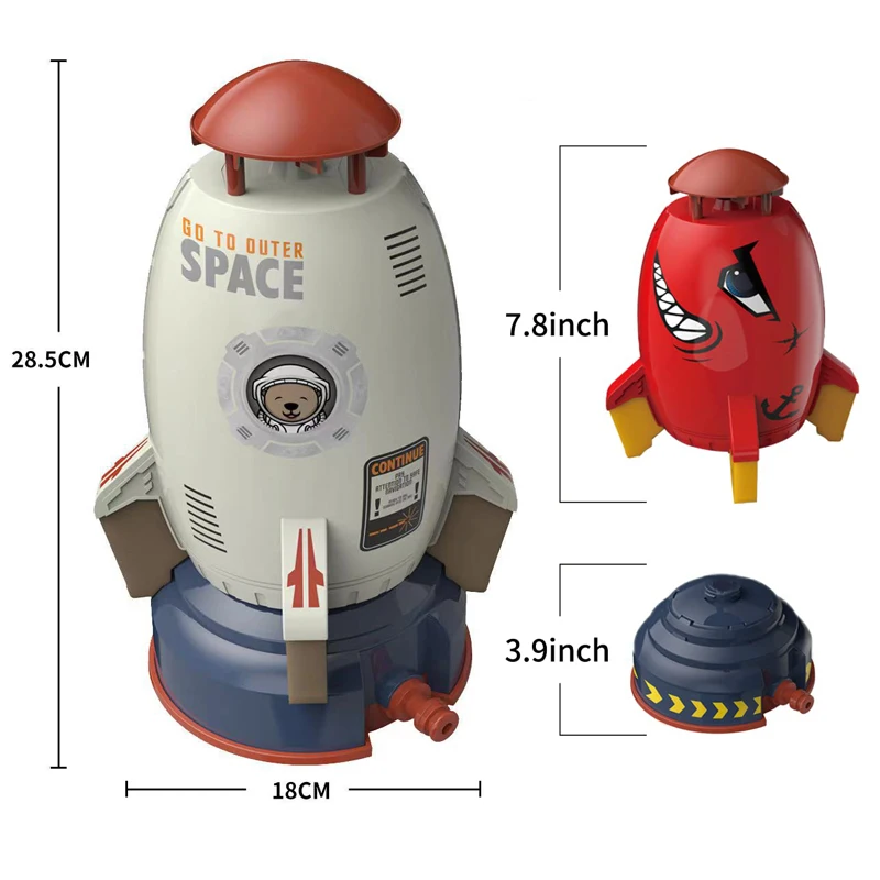 Kids Spinning Water Jet Rocket Toy - Fun Summer Outdoor Game