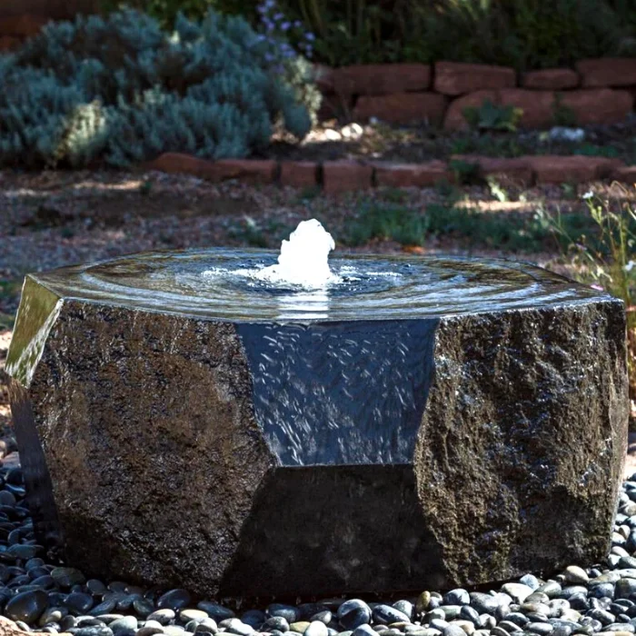 Outdoor Natural Black Flat Top Polished Basalt Column Fountain Stone ...