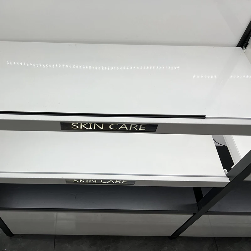 Pop Floor Cosmetics Display Shelf Make Up Black Metal Cosmetic Stand ...