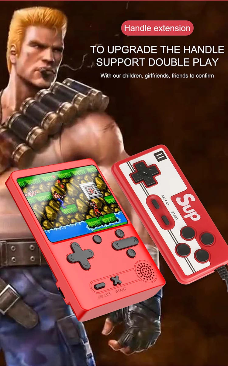 8 Bit 3 Inch Touch Screen Handheld Game Console M6 Built In 500 Retro ...