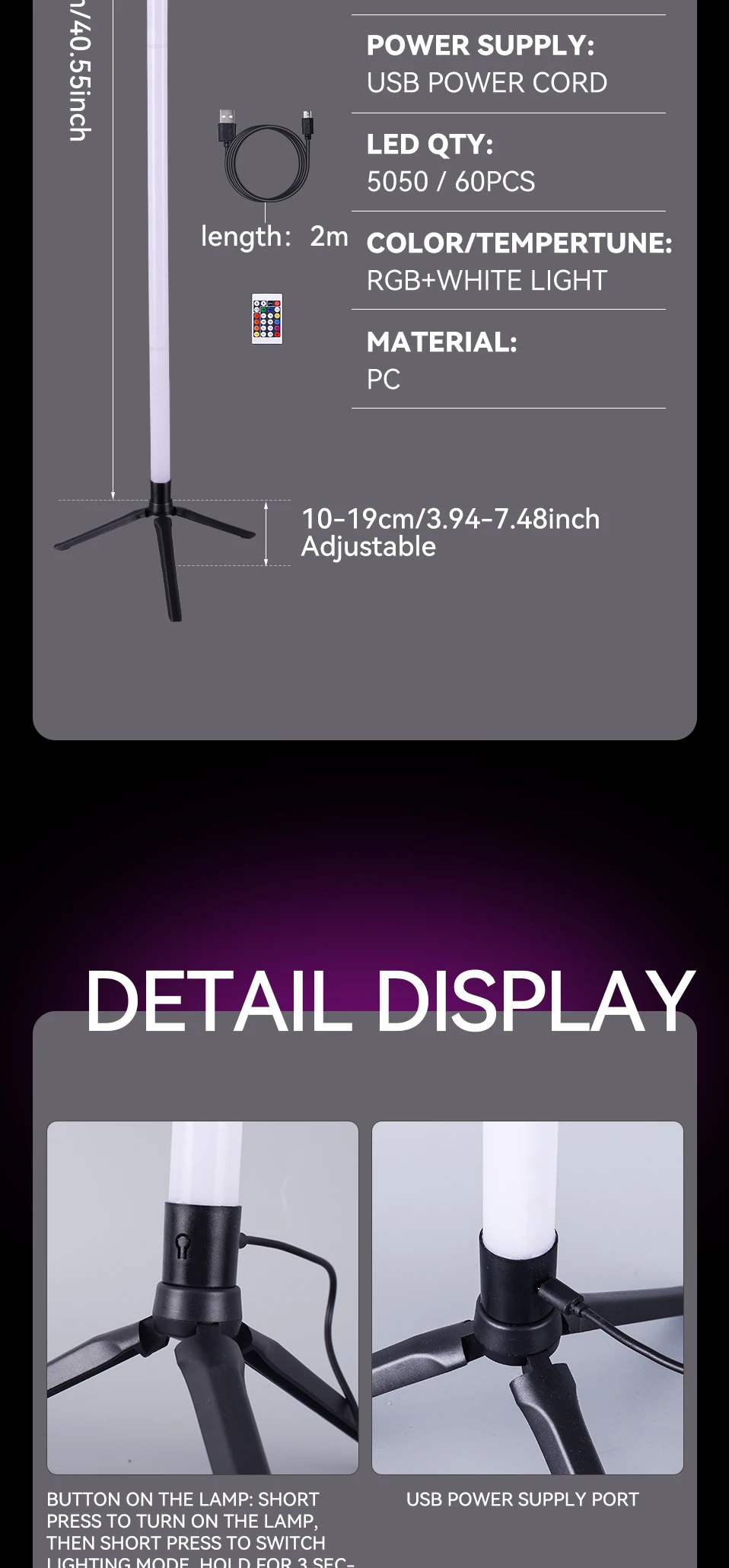 Smart LED Atmosphere Floor Light - Remote Control & RGB