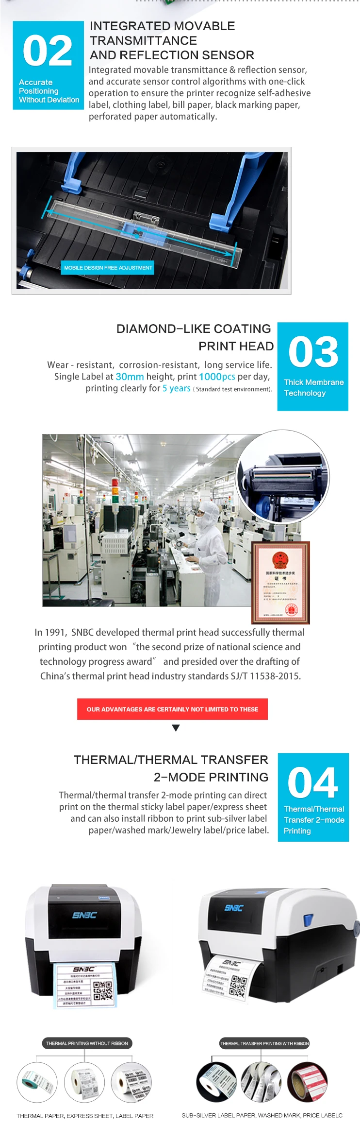 SNBC BTP-3210E Portable Label Printer - Efficient & Reliable