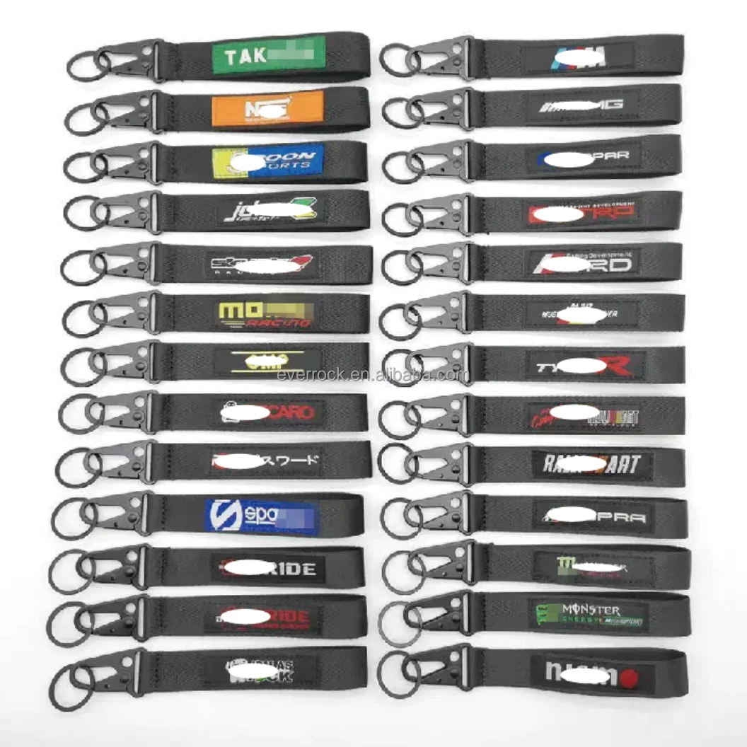 Wholesale Motorcycle Embroidered Keychain Brand Fabric Strap Keychain ...