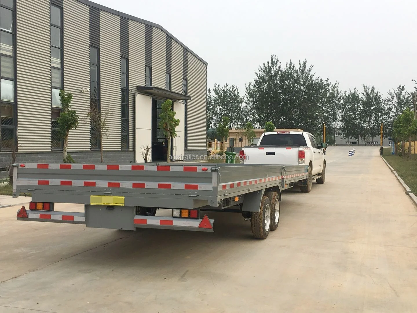 Galvanized Tandem Axle Flatbed Trailer Truck Trailer| Alibaba.com