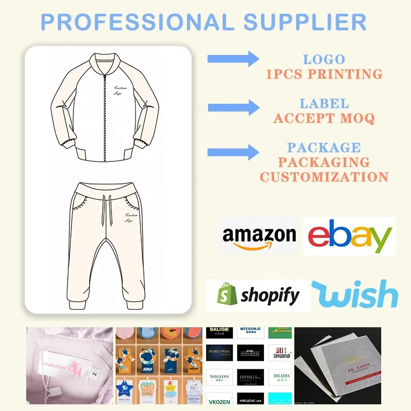 Custom Streetwear Distressed Embroidery Patches Logo Cotton Tracksuit