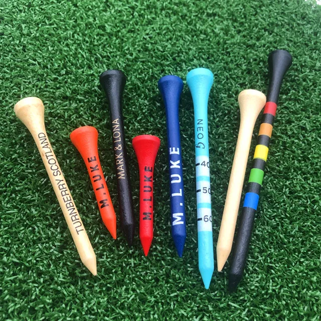 Printed Golf Accessories Bulk Cheap Black Short Wood Custom Logo Wooden ...
