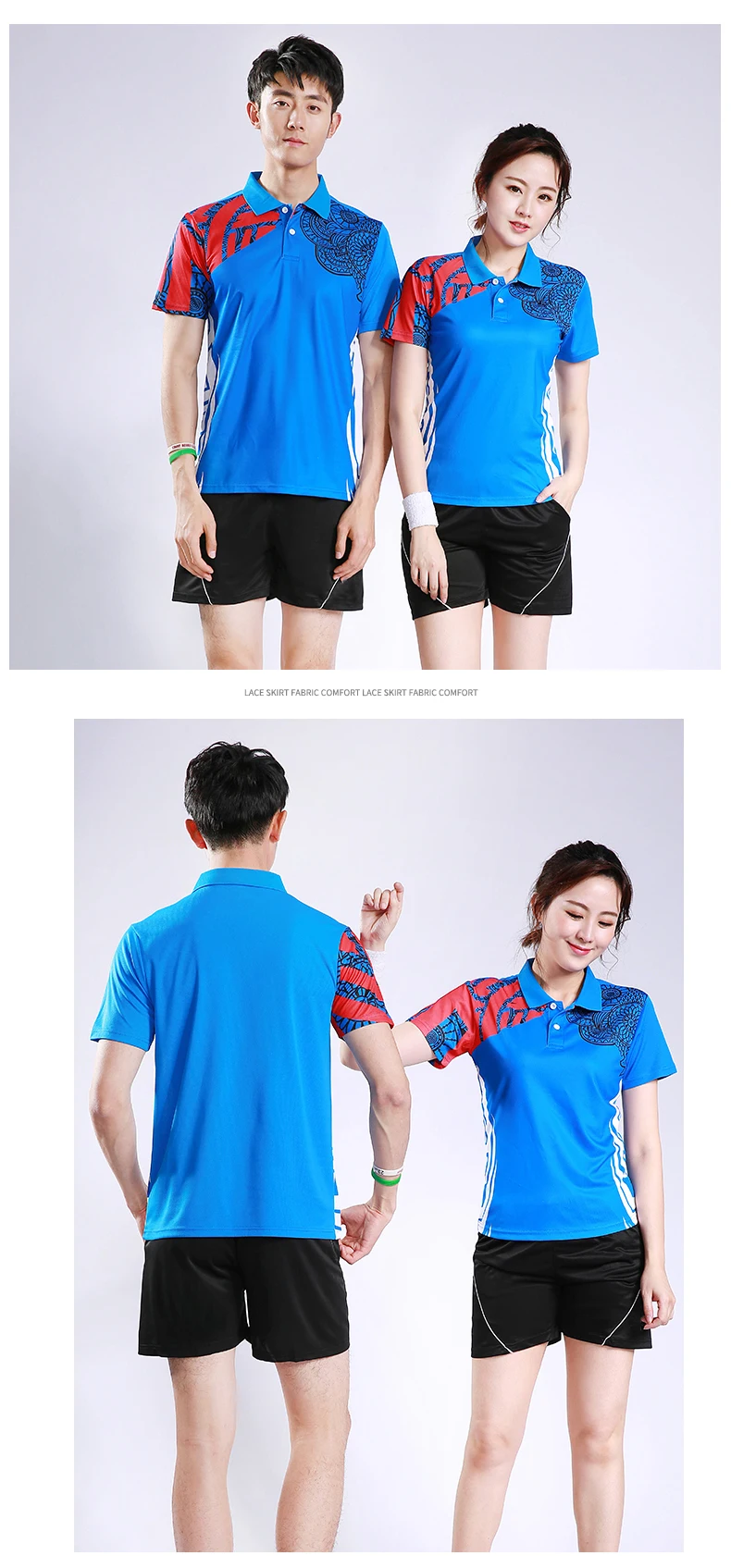 Badminton Suit Tennis Wear Men Women Short Sleeve Sports