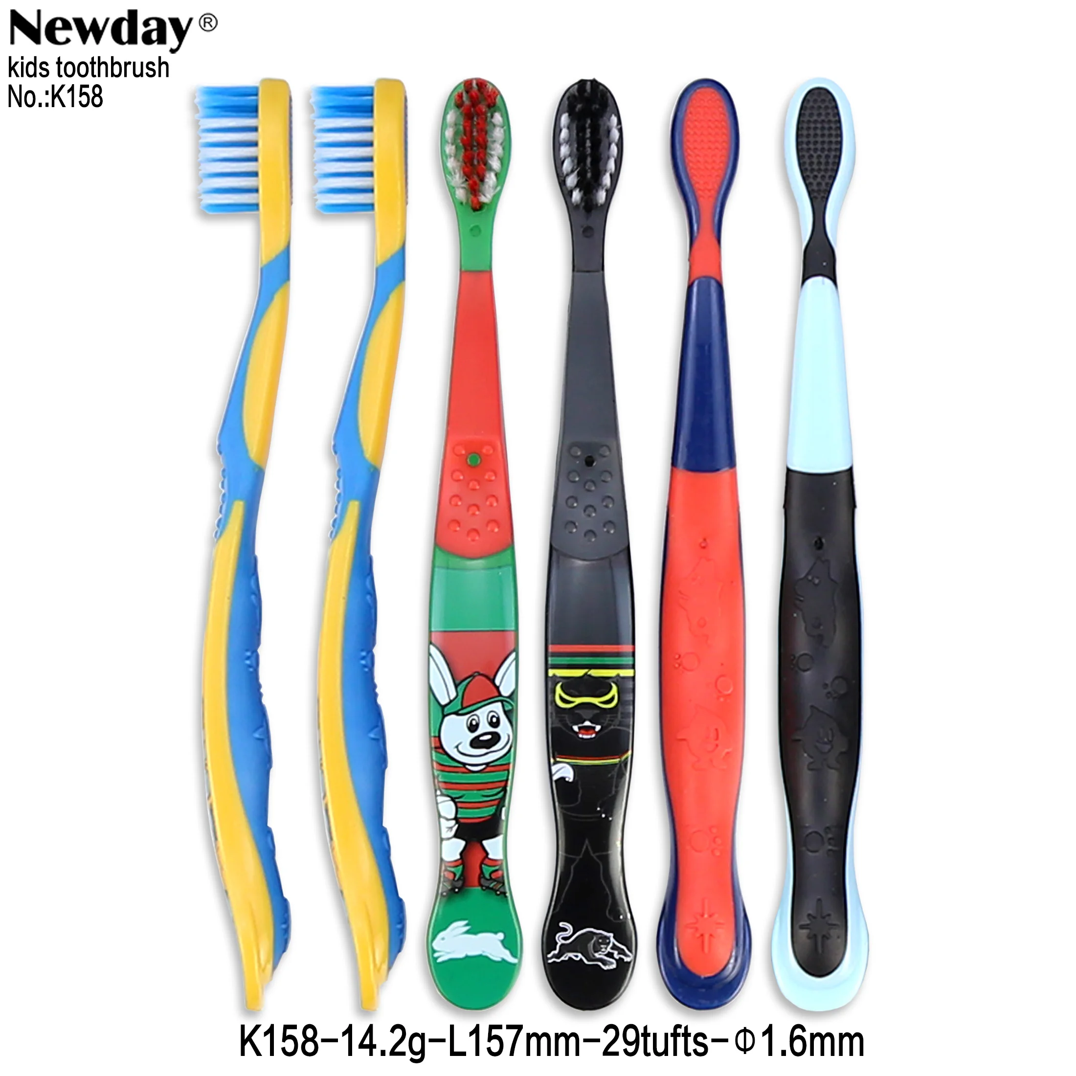 Kangaroo Kids Toothbrush Color Cartoon Bpa Free Soft Bristles Baby's ...