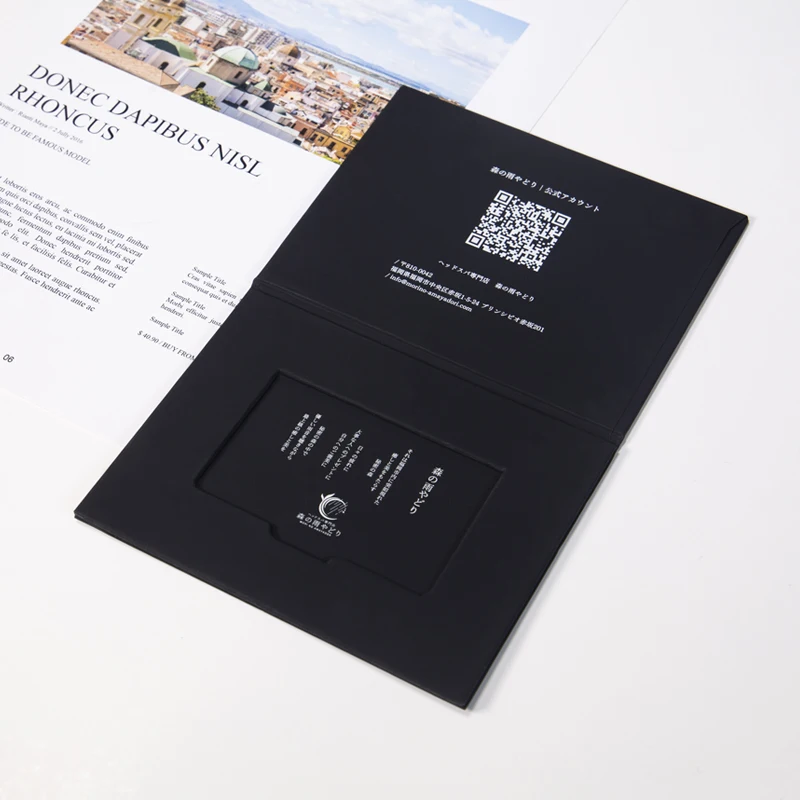 Texture Black Card Paper Custom VIP Gift Card Packaging Box Magetic ...