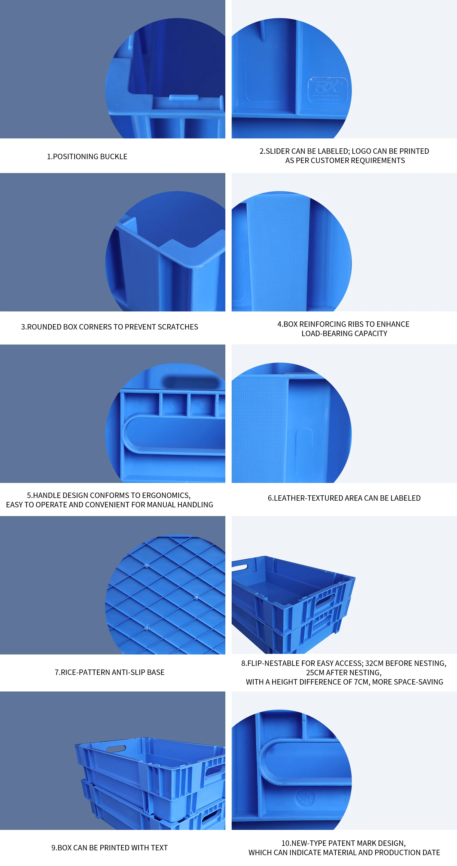 Vegetables Fruits Basket Factory Plastic Crate with Metal Handle Mesh ...