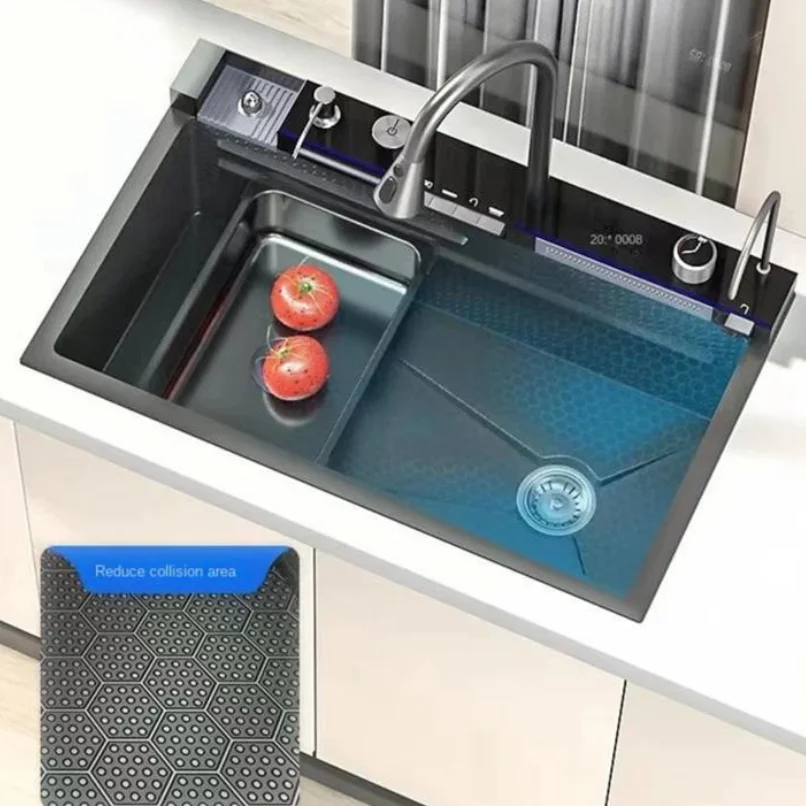 Digital Waterfall Kitchen Sink - Durable SUS304 Stainless Steel