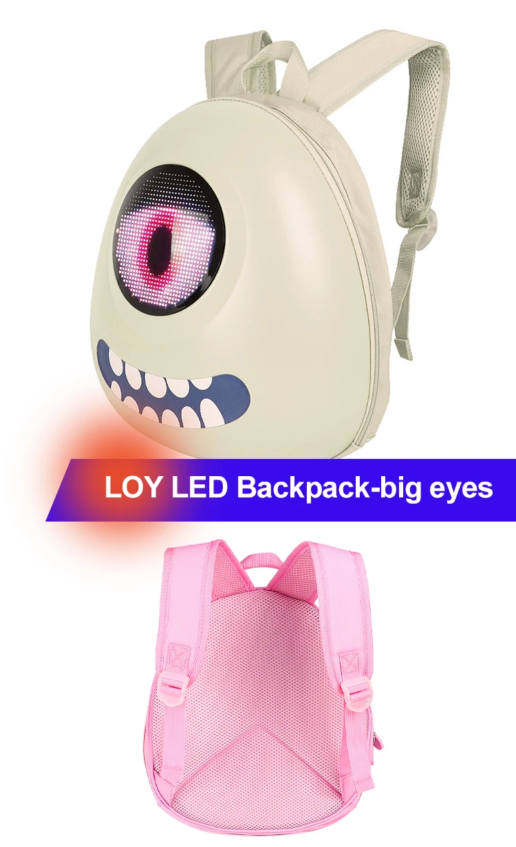 Fashion Student Led Display Backpack Bag Usb Charging Schoolbag Smart ...