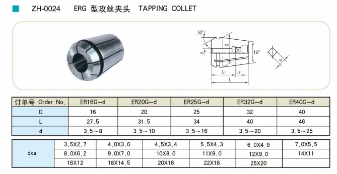 ER32G Tap Collets ERG32 Tapping Collet Taps Square Tapping Er Collet ...
