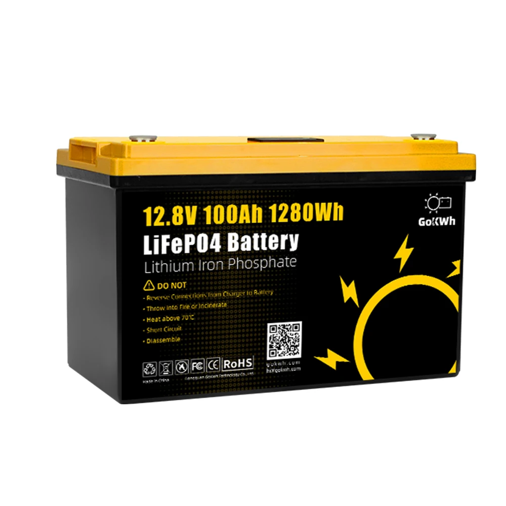 Gokwh 12v 100ah Lifepo4 Lcd Display Lithium Iron Phosphate Battery 24v ...