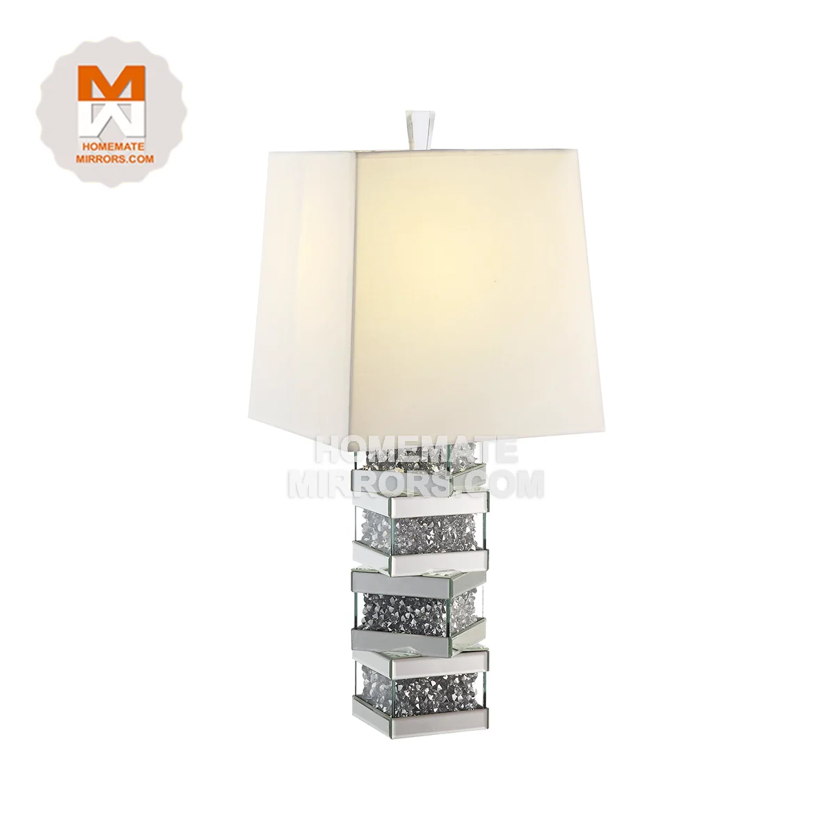Modern Silver Crystal Led Mirror Table Lamp For Warm Light - Bedroom ...