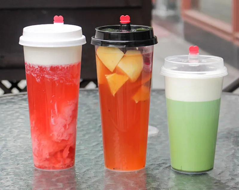 JIMI Custom Disposable PP Plastic Cup with Lid - Perfect for Boba Milk Tea