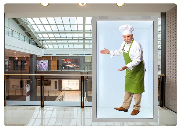 86 Inch Human Size Interactive 3d Hologram Box Transparent Lcd Showcase ...