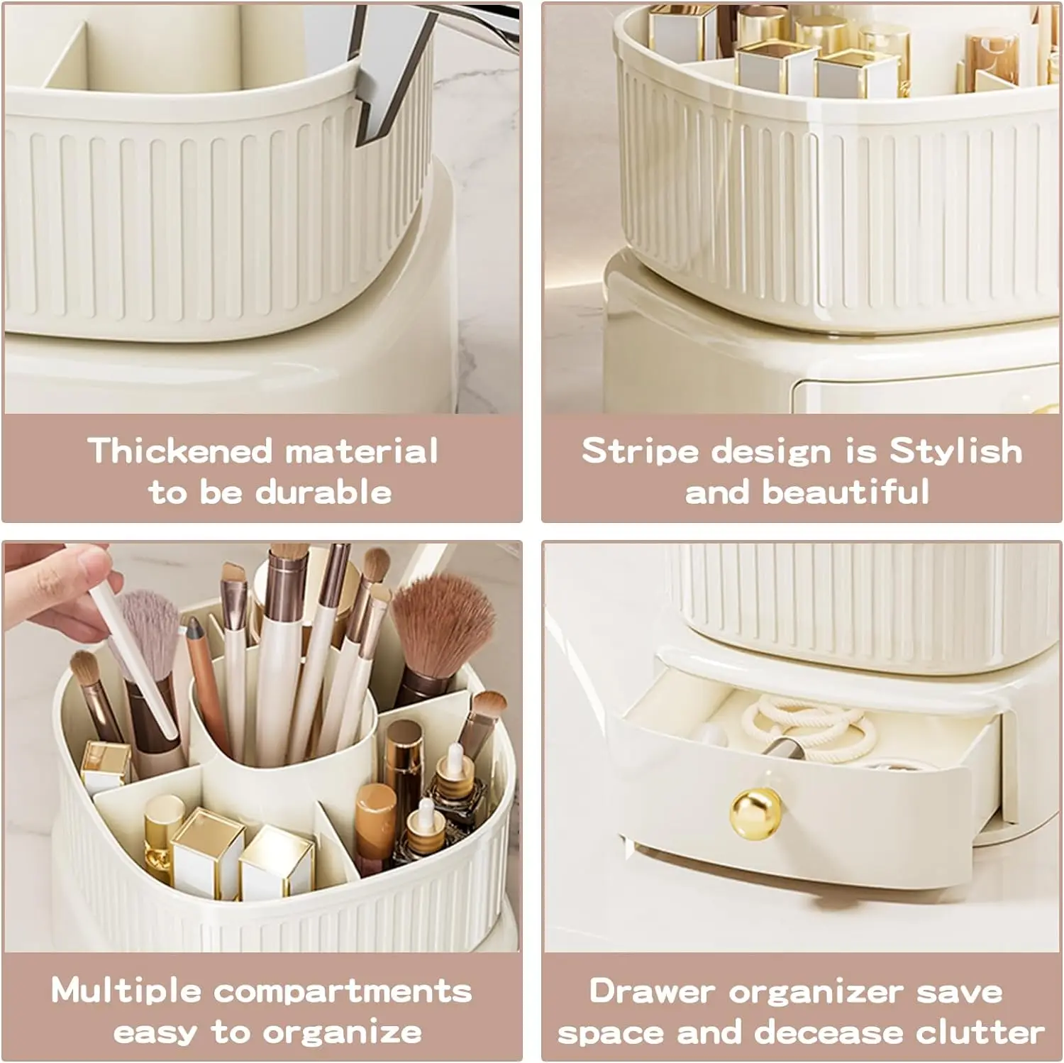 Light Luxury Luxury Rotating Makeup Storage Box Large Capacity Makeup ...