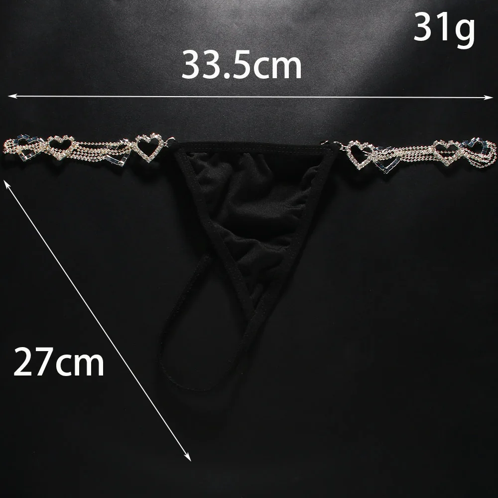 Sexy Panties with Metal Rhinestone Chains - Erotic Fashion