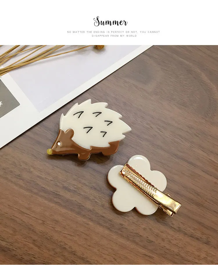 JIRIS New Color Quicksand Transparent Children Animal Hairpin Pvc Side ...