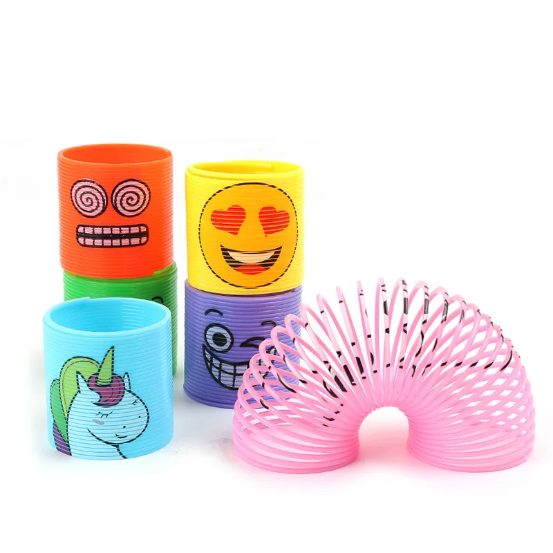 Coil Springs For Kids Smiley Face Unicorn Mini Plastic Spring Toy For ...