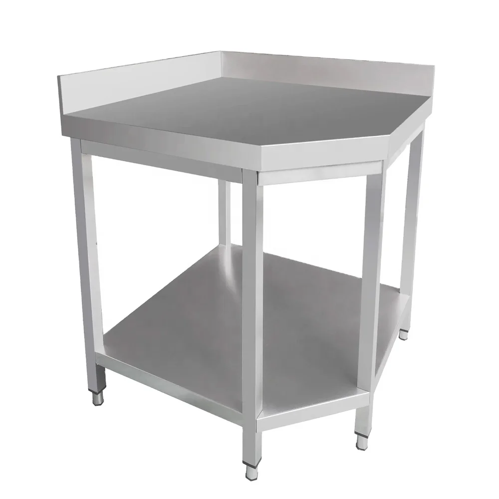 Multipurpose Stainless Steel Square Corner Table Kitchen Worktable ...