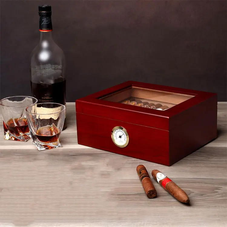 Cigars Humidors Royal Glass-top Cigar Humidor Box For Up To 50 Cigars ...