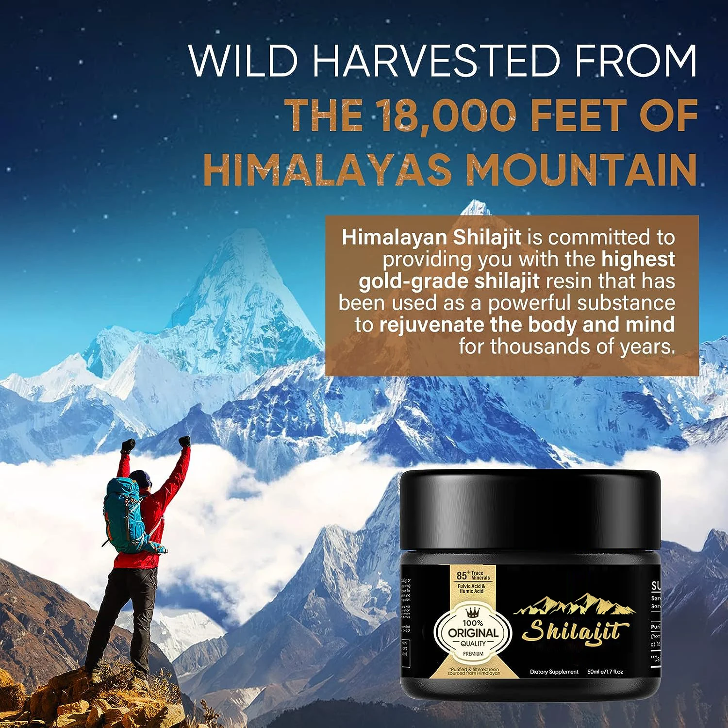 Himalayan Shilajit Resin - Pure Fulvic Acid Supplements