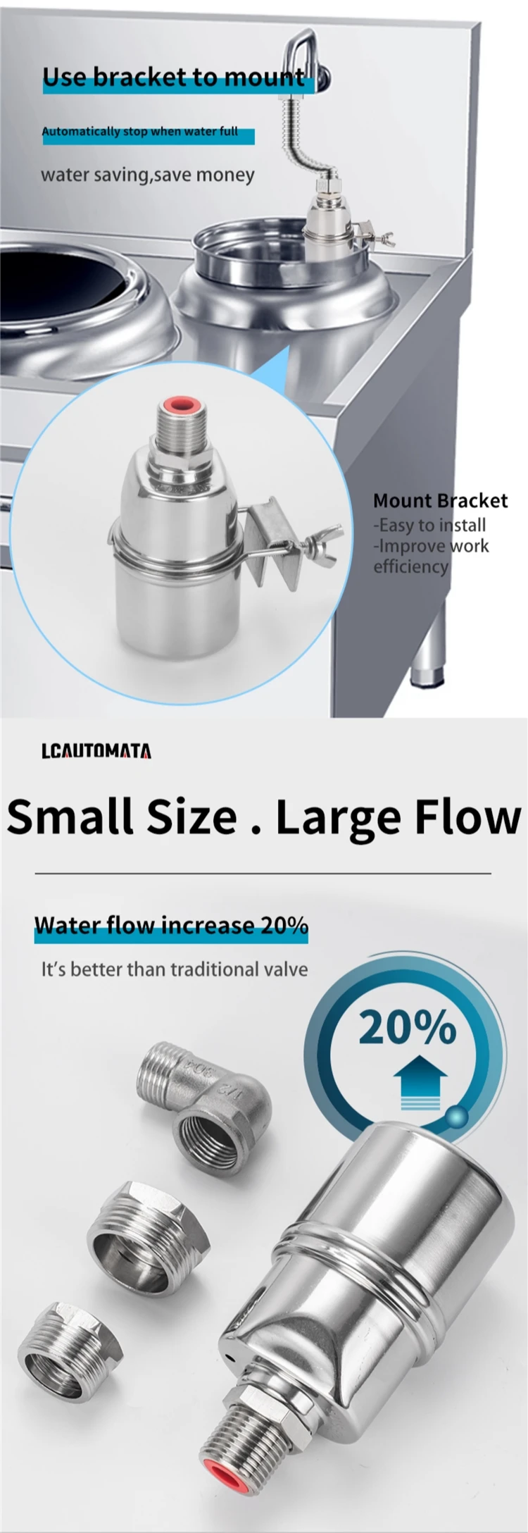 Stainless Steel Water Level Control Float Valve For Tank,Automatic ...