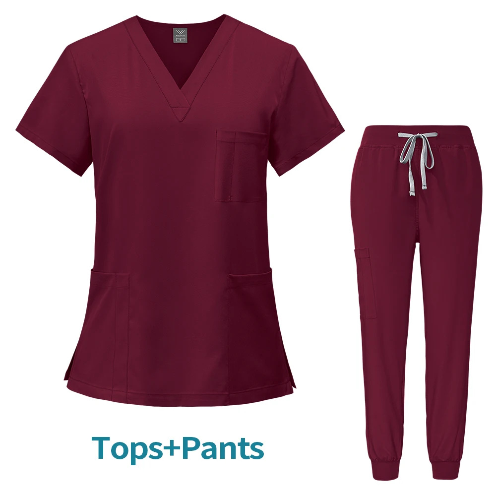 Surgical Nurse Uniforms Sets Anti-wrinkle Hospital Scrubs Suits For ...