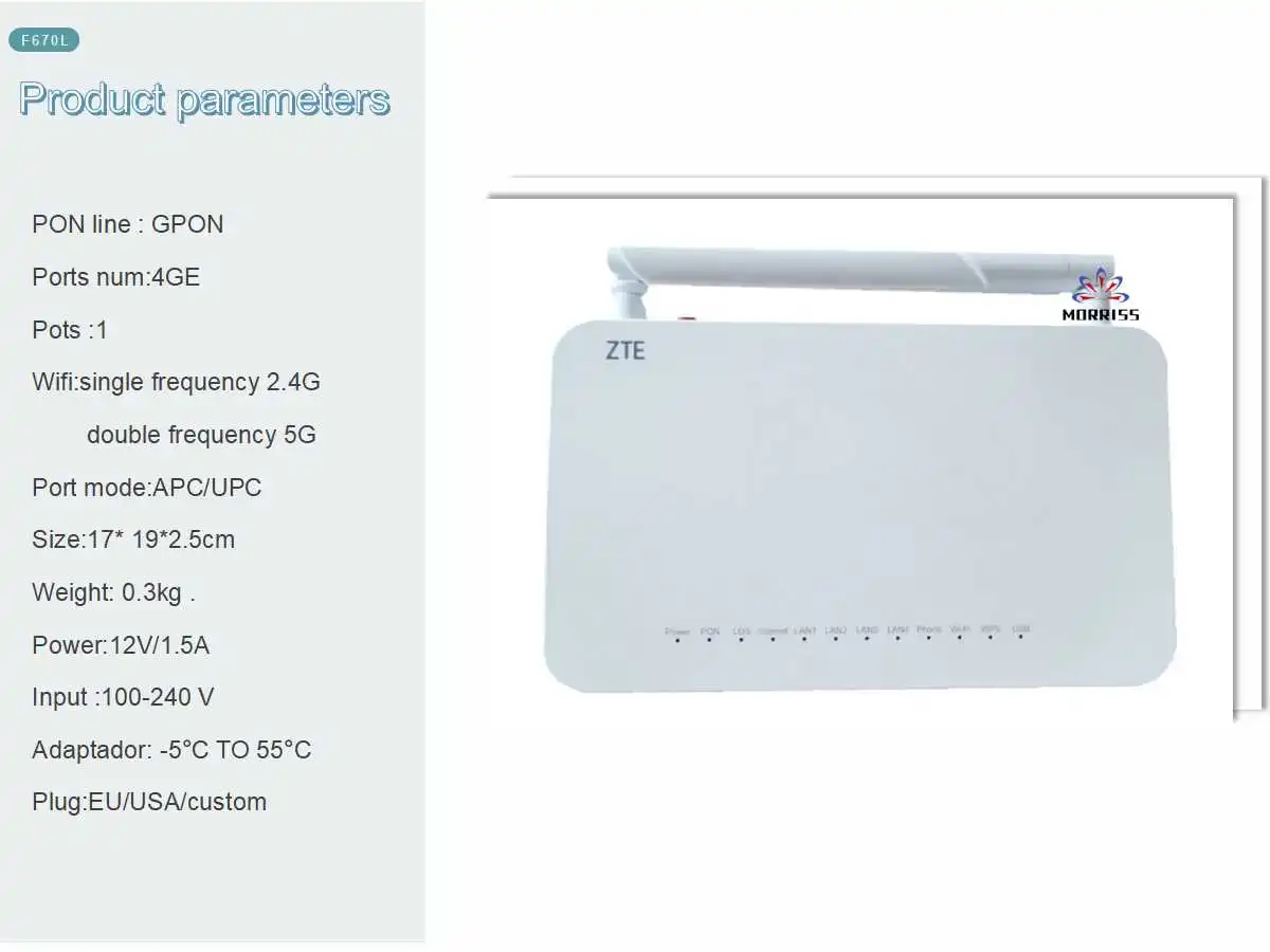 New Zte Ont Dual Band 5g Ac Wifi 4ge+1tel.+2.4g 5g Wifi Zte F670 Zte ...