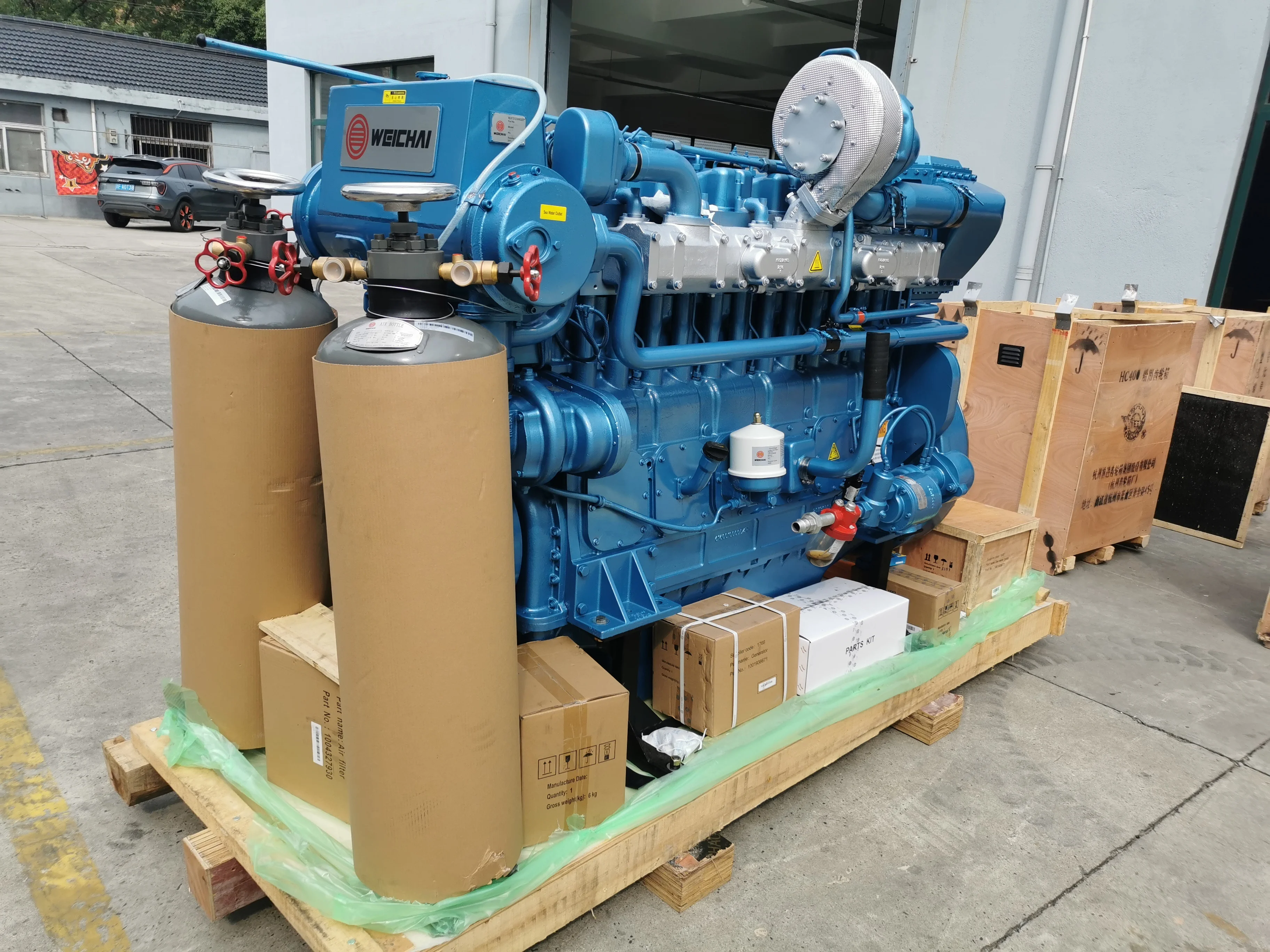 Water Cooled Turbocharged Weichai 4 Strokes Diesel Marine Engine ...