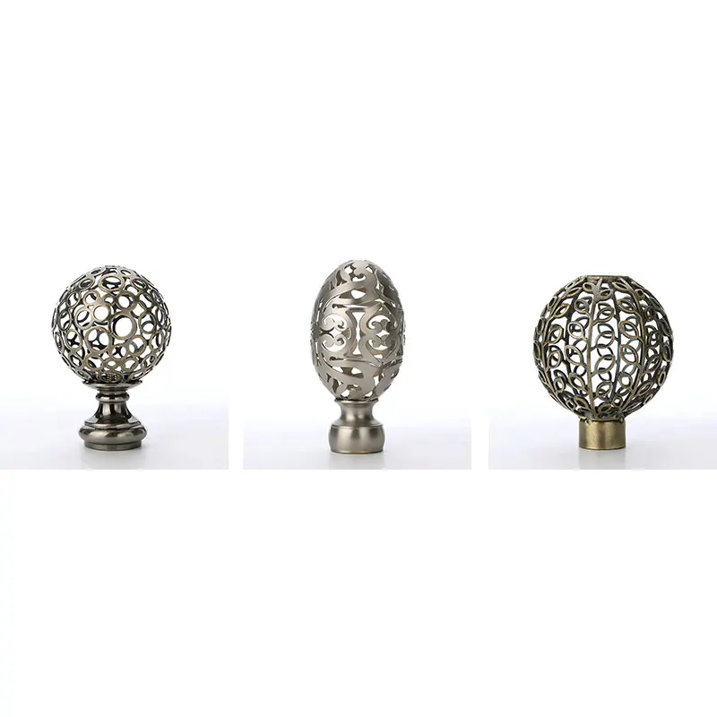 Supplier Curtain Rod End Cap Hollow Line Ball Curtain Rod Finials ...