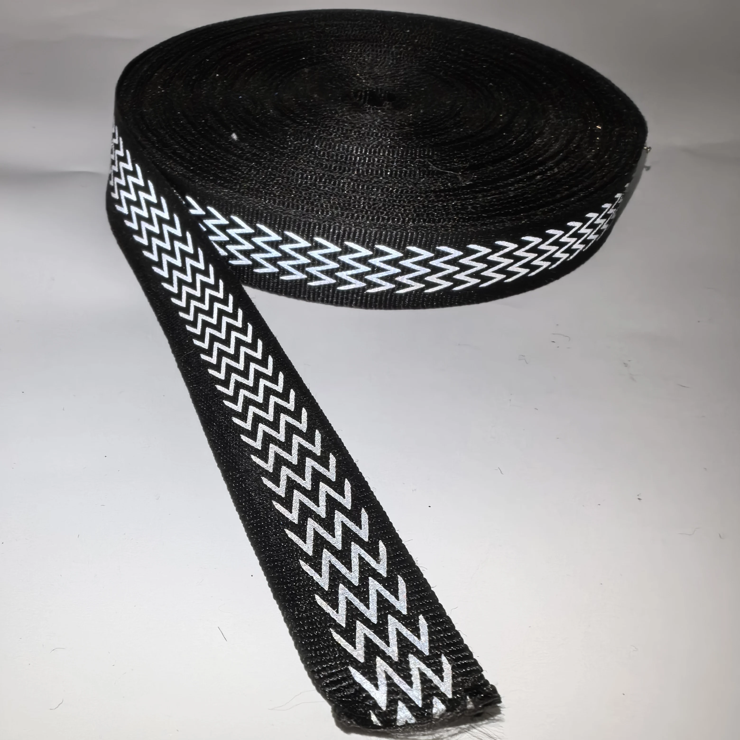 Customisable 300D reflective patterned polyester webbing, ideal for ...