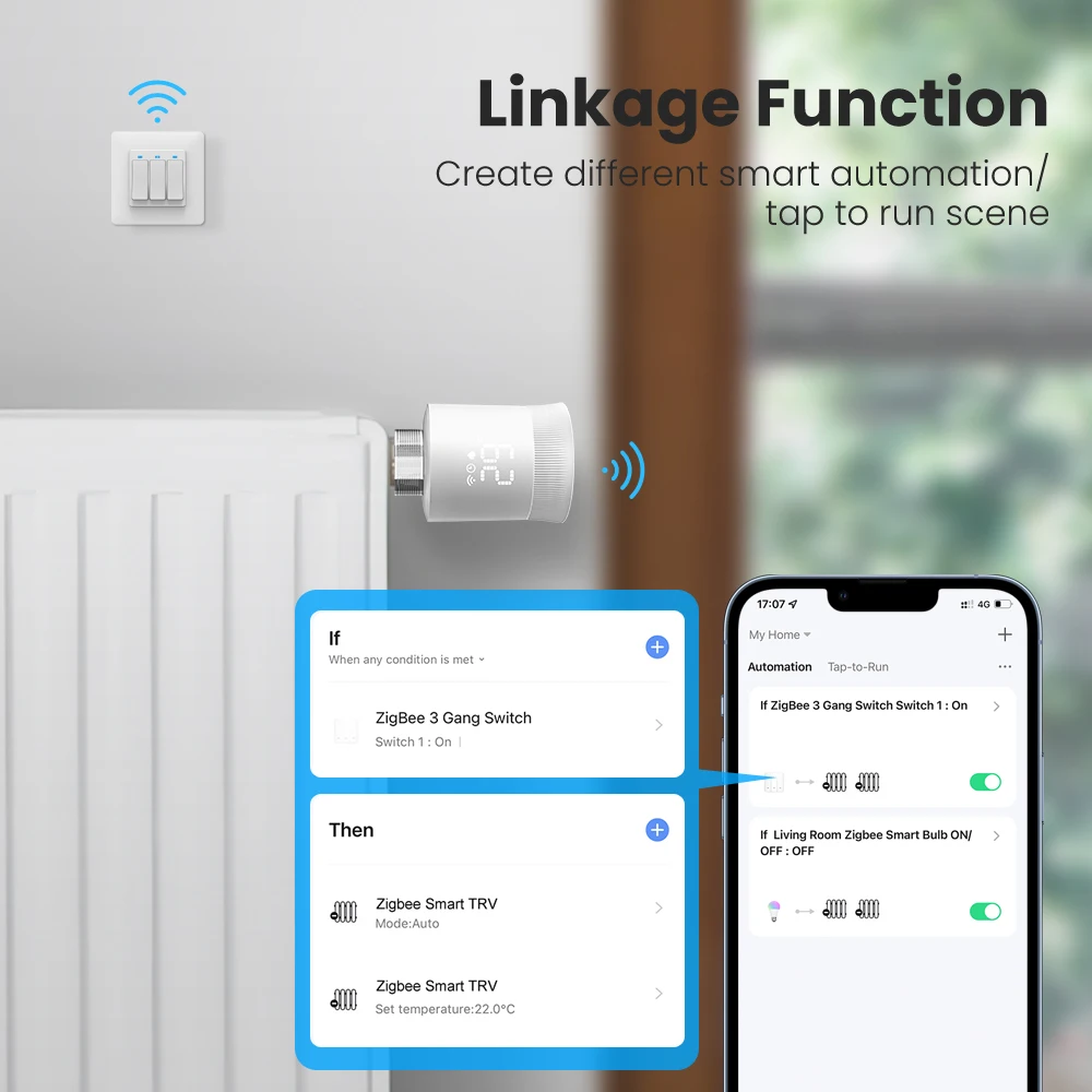 Avatto ZigBee Tuya RF433 Smart TRV Thermostat Floor Heating Temperature ...