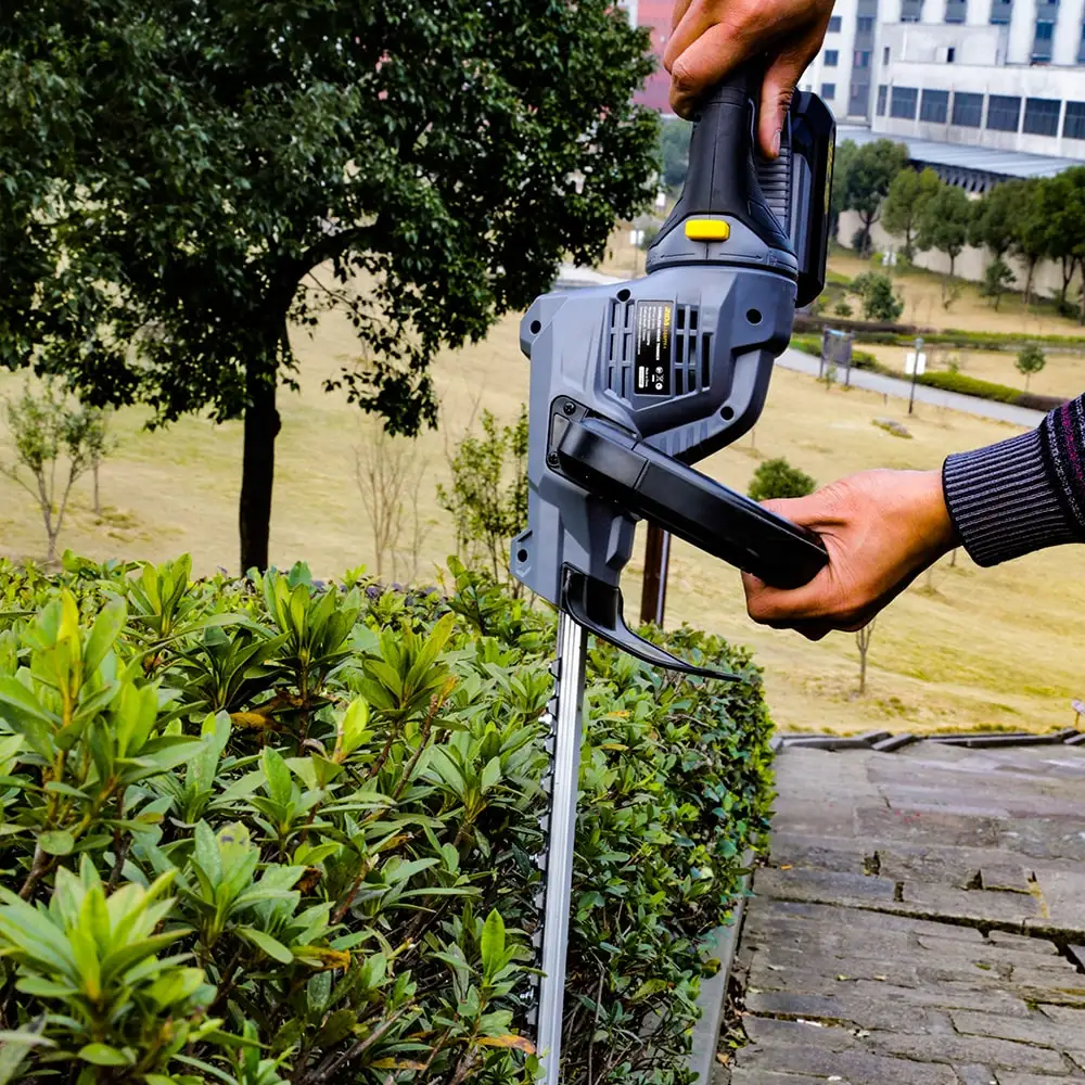 Rotating handle Cordless handheld Hedge trimmer with low-maintenance ...